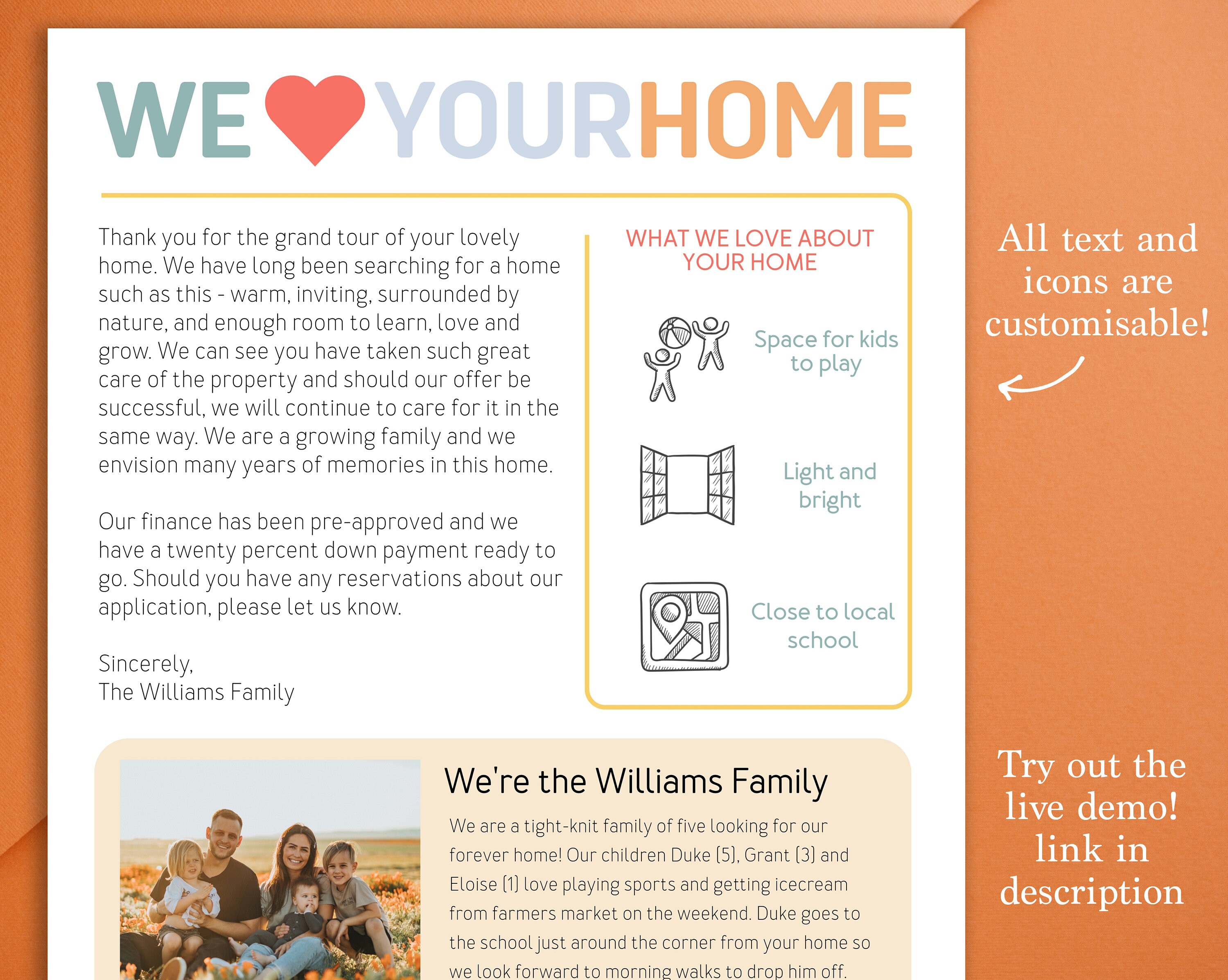 Home Offer Letter Template Instant Download Home Buying Buying a New ...