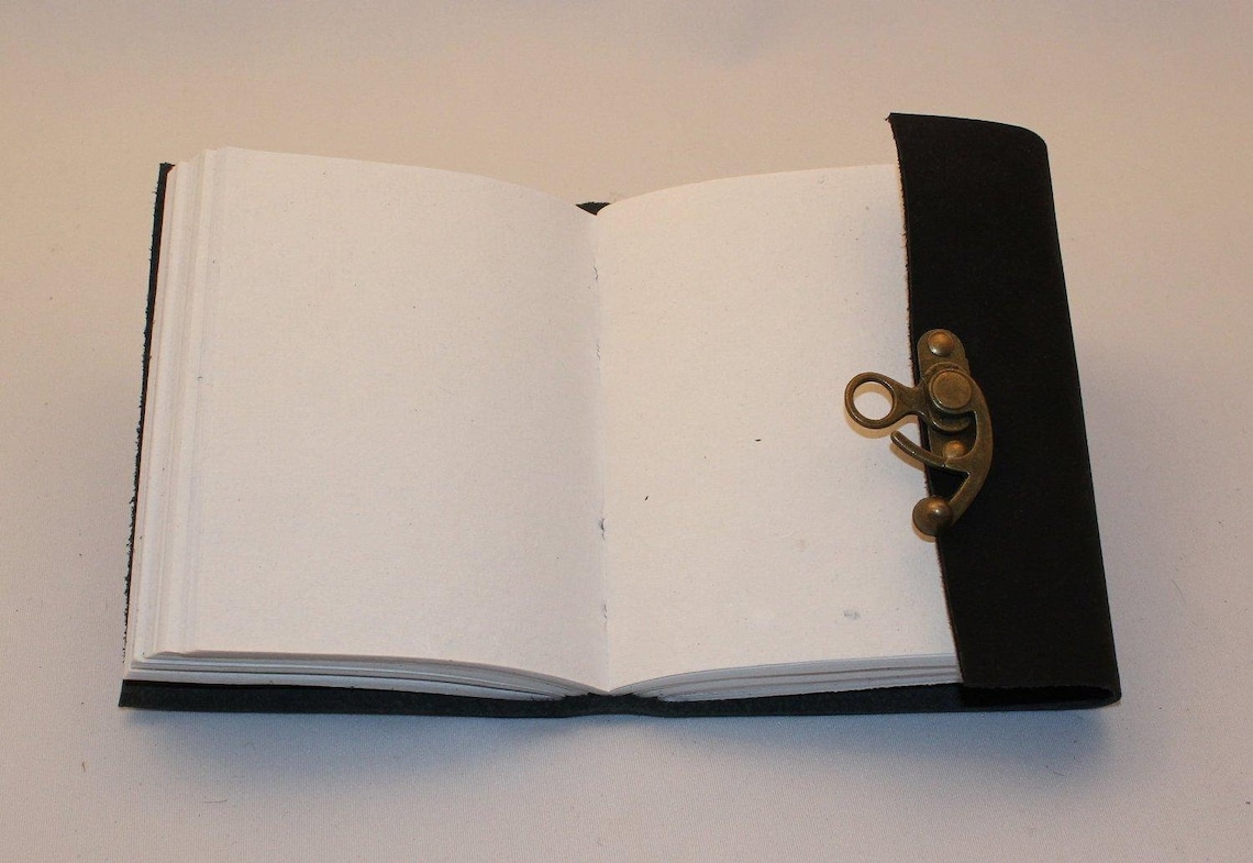 Notebook Diary Leather Black Plain Leather Real Leather Made Paper 0068 ...