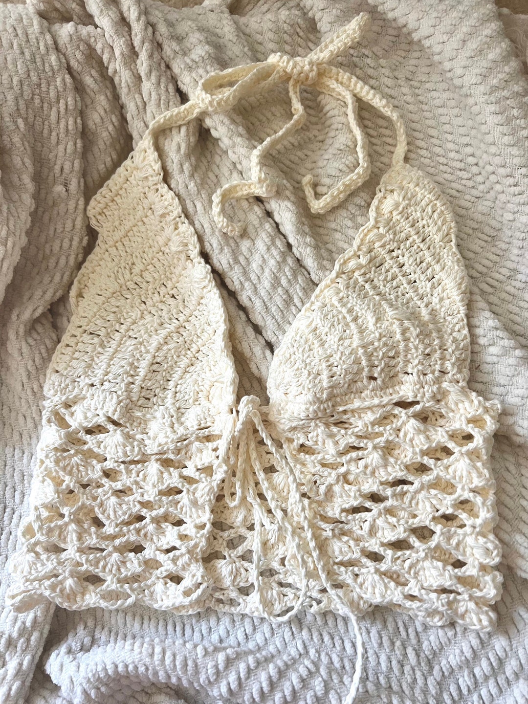 Crochet Tie Front Top | Crochet Crop Top - Etsy