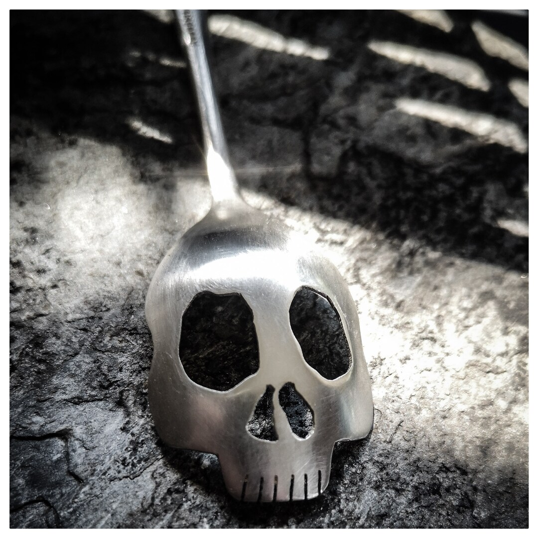 Silver Skull Tea Spoon, Skull Spoon, Spoon Skull, Sterling Silver ...