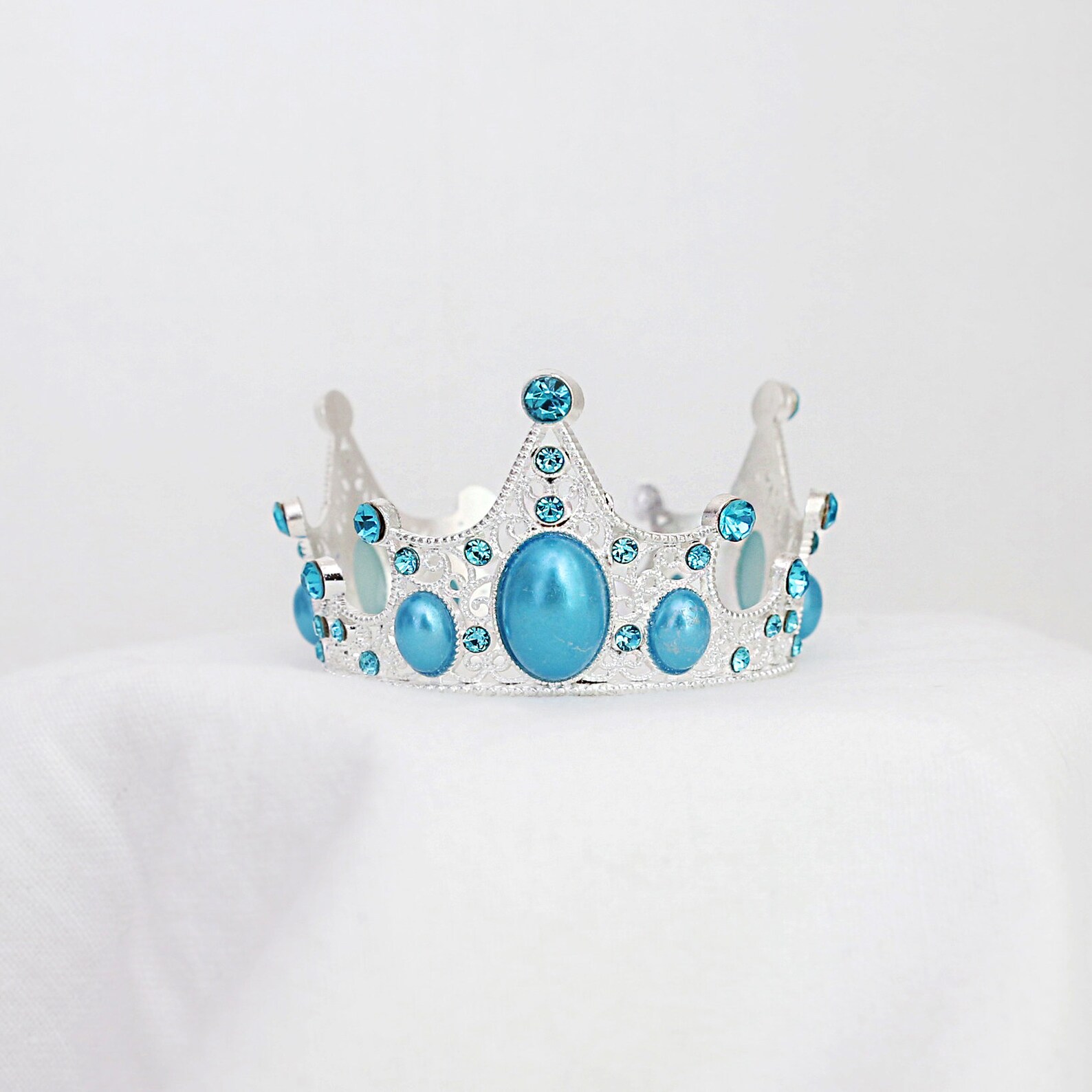 Blue Pearl Pet Crown: Cubic Alloy Tiara for Cat or Dog - Etsy