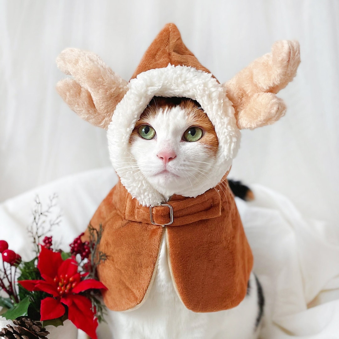 Rudolph Cape Robe Deer Cat Dog Pet Winter Hoodie Cloth Costume ...