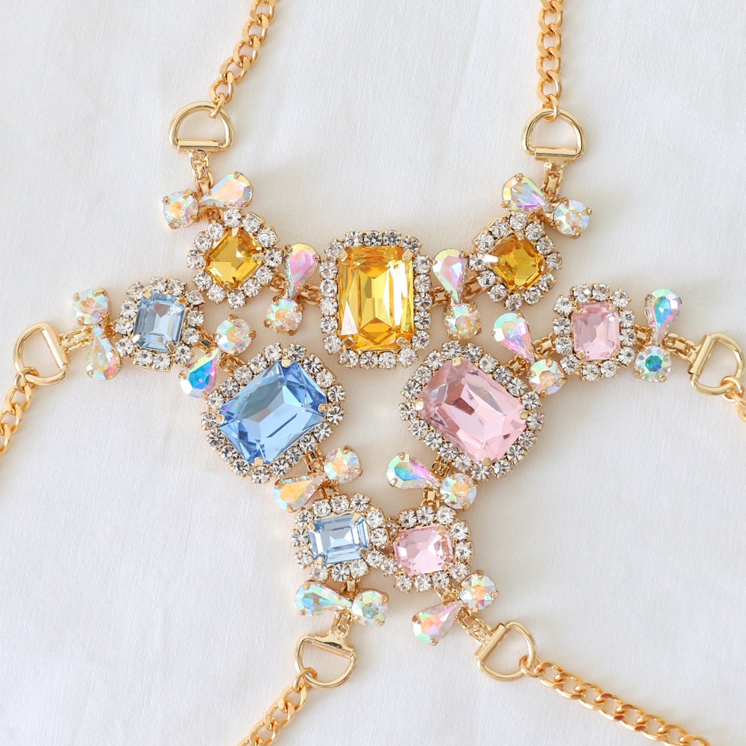 Crystal Cubic Pet Necklace: Pink, Yellow, Blue Costume Collar - Etsy