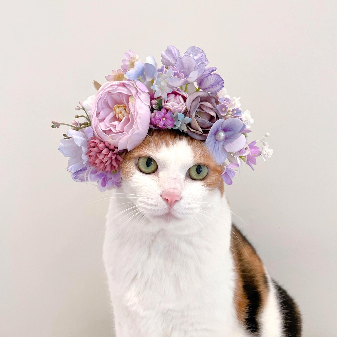 Purple Big Flower Crown for Pets Cat & Dog Costume - Etsy