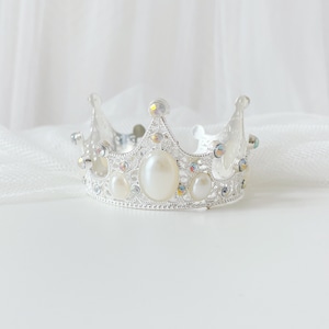 Pet Tiara Crown: Silver Pearl Crystal Cat Dog Necklace - Etsy