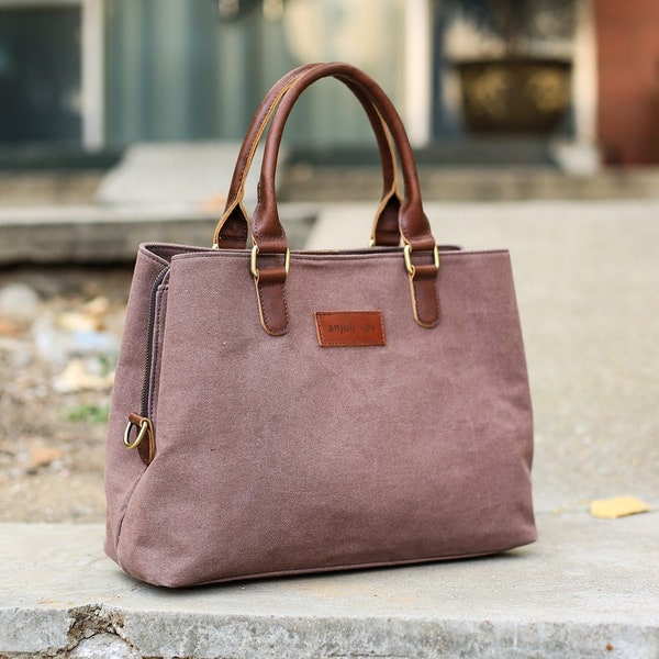 Small Canvas Tote With Zipper - Etsy
