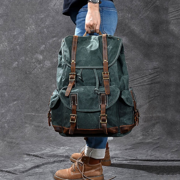 Canvas Backpack Men - Etsy