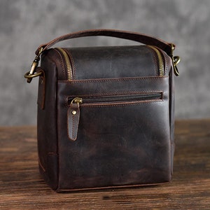 Personalized Rustic Leather Camera Bag, Multipurpose Men's Leather Bag ...