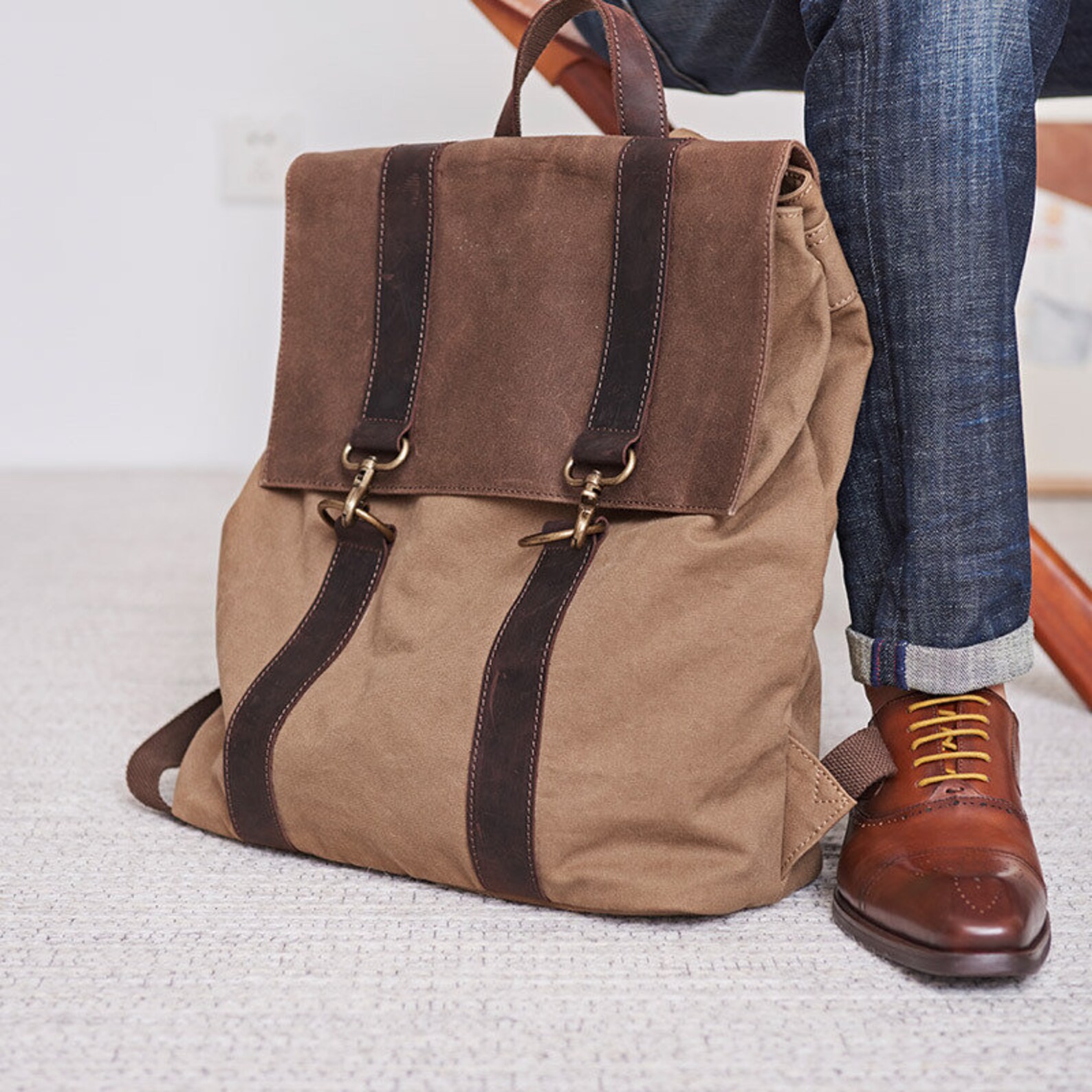 Handcrafted Canvas Backpack Boyfriend Gift Ideas Waterproof | Etsy