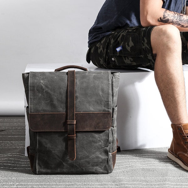Canvas Backpack Men - Etsy