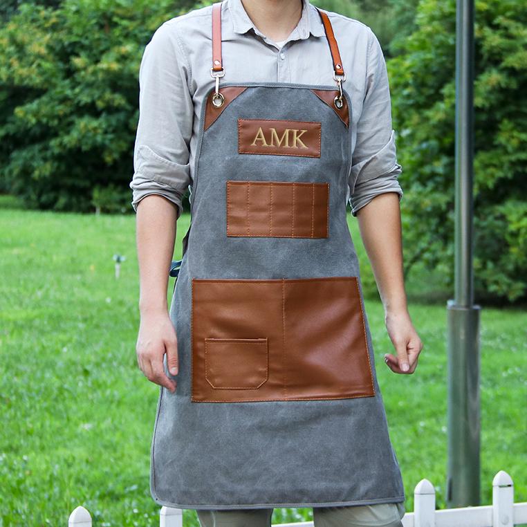 Personalized Faux Leather Apron, Birthday Gift for Him, Bartender's ...
