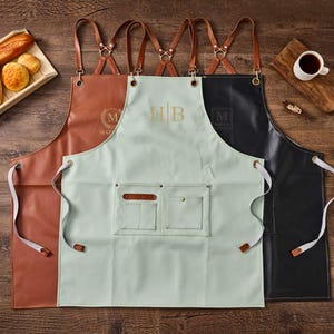 Personalized Faux Leather Apron, Custom Birthday Gift for Him ...