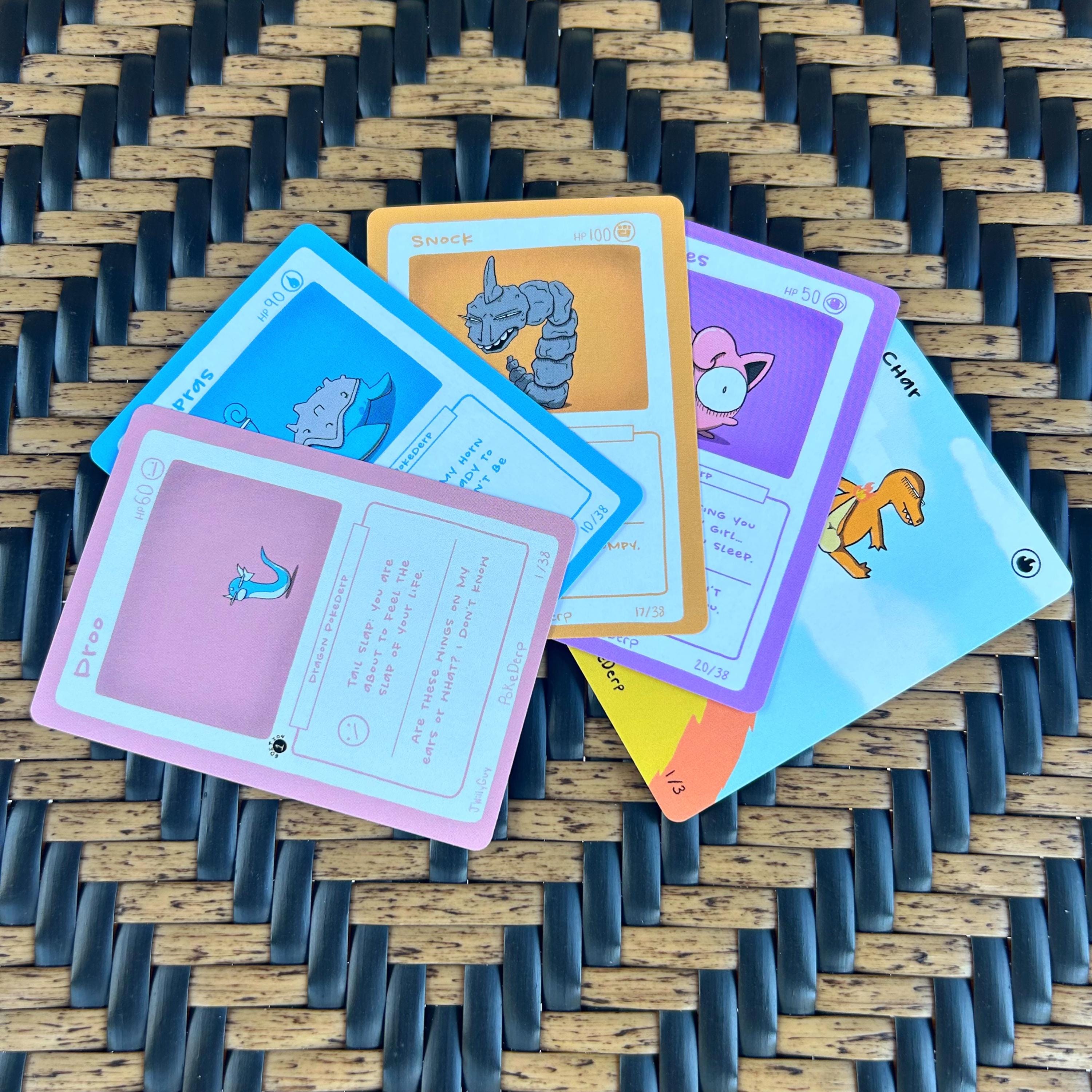 POKEDERP Pack SET 2 | Derpy Funny Parody Pokémon Card Pack - Etsy