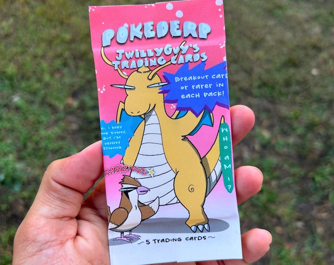 POKEDERP Pack SET 2 | Derpy Funny Parody Pokémon Card Pack - Etsy