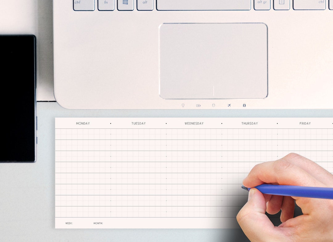 Keyboard Desk Pad Weekly Planner Blank Printable PDF MacBook Pro ...