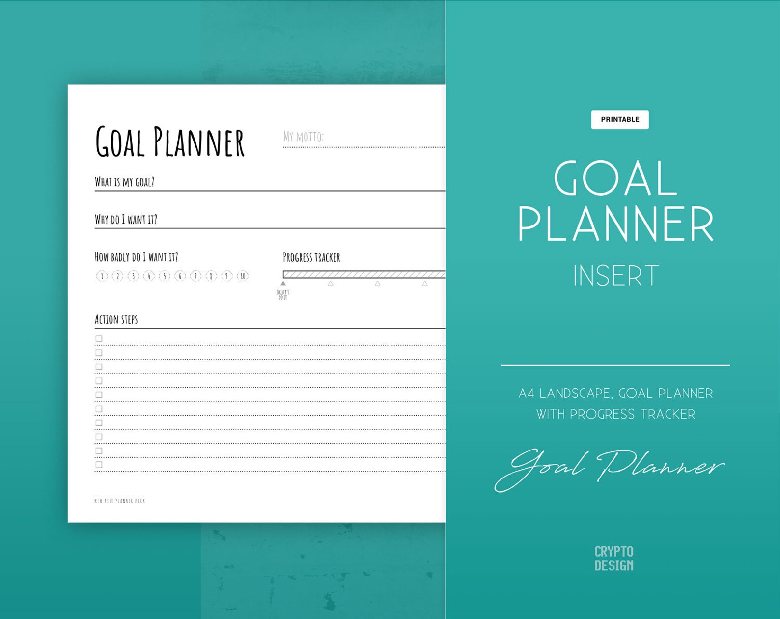 Goal Planner Insert Printable PDF A4 Landscape Instant Download - Etsy