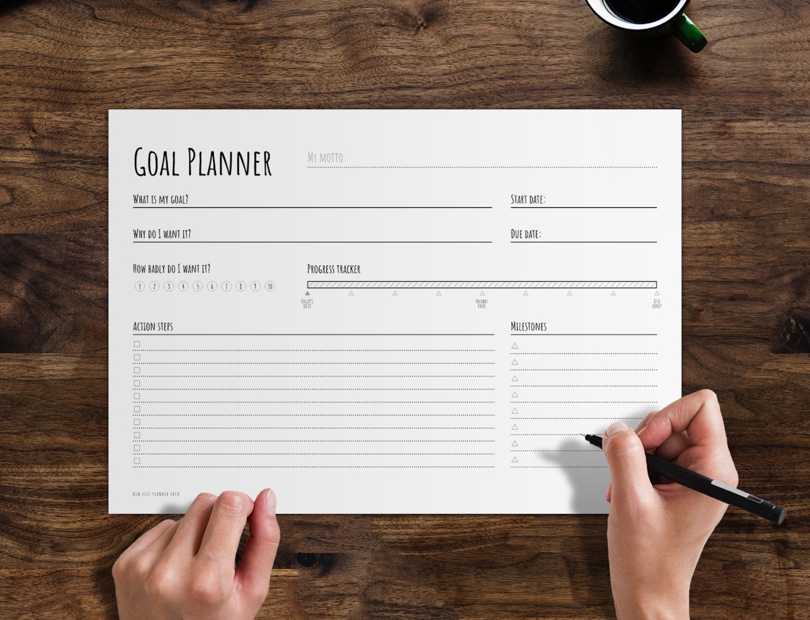 Goal Planner Insert Printable PDF A4 Landscape Instant Download - Etsy