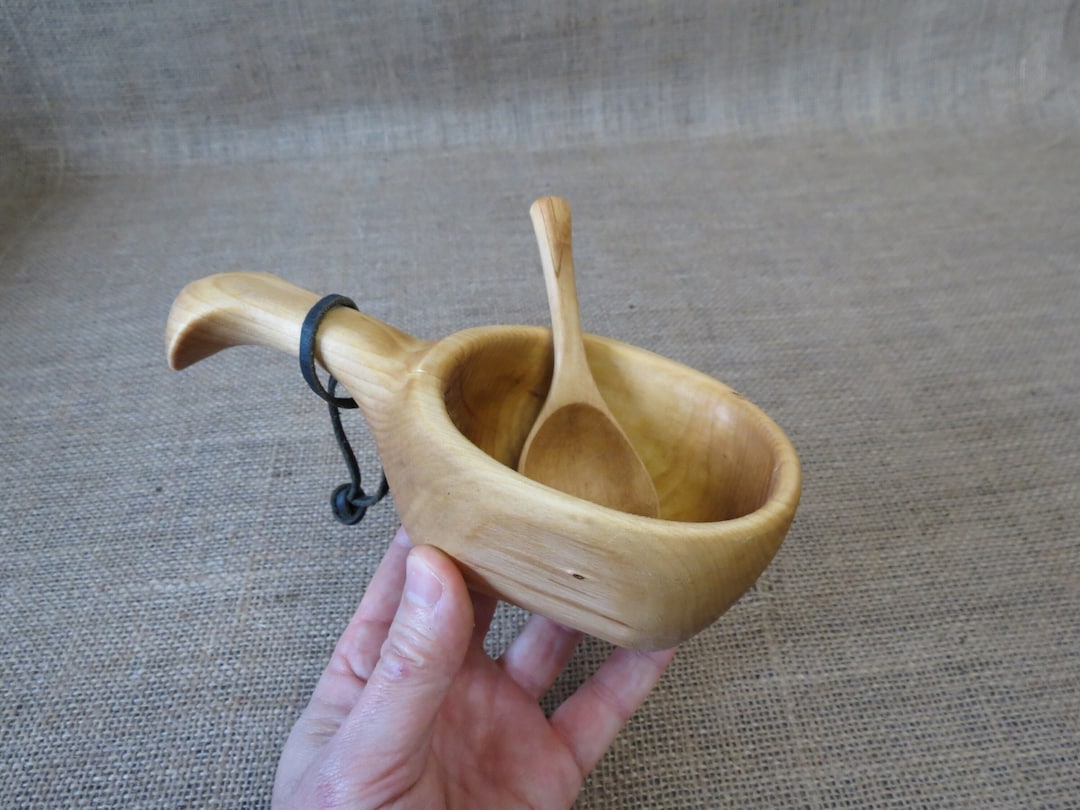 Kuksa Bowl With a Spoon as a Gift Bushcraft Kuksa Bowl - Etsy