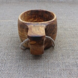 Bushcraft Kuksa Viking Kuksa Wood Mug With Handle A Spoon as a Gift - Etsy