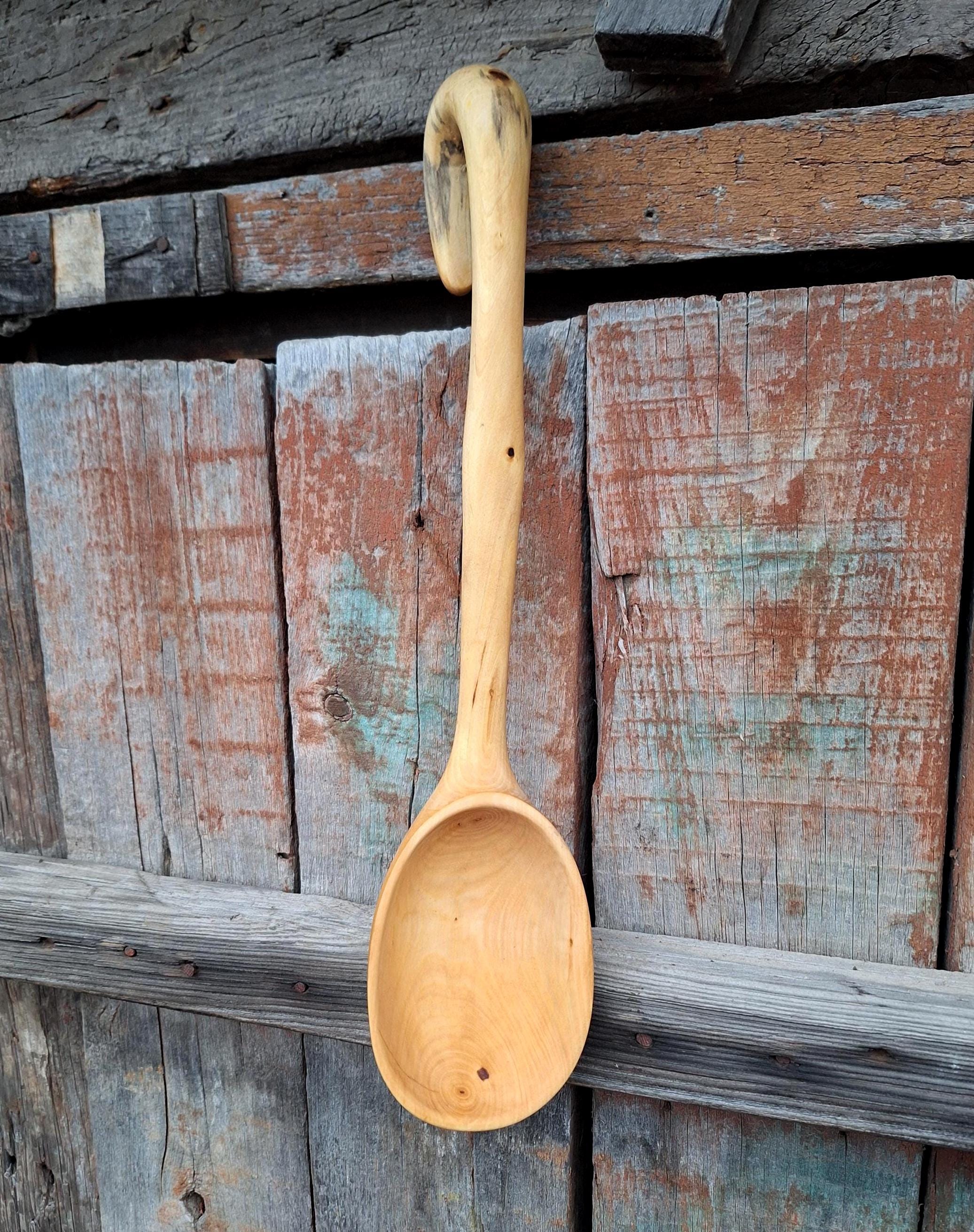 Large Wooden Ladle 16.1 Inch Wood Spoon for Cooking Soup Wooden Scoop ...