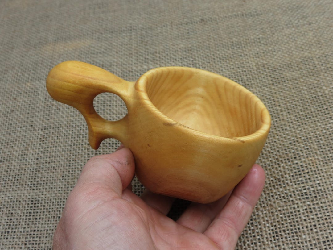 Wooden Kuksa Hand Carved Cup Scandinavian Mug Wooden Mug Bushcraft ...