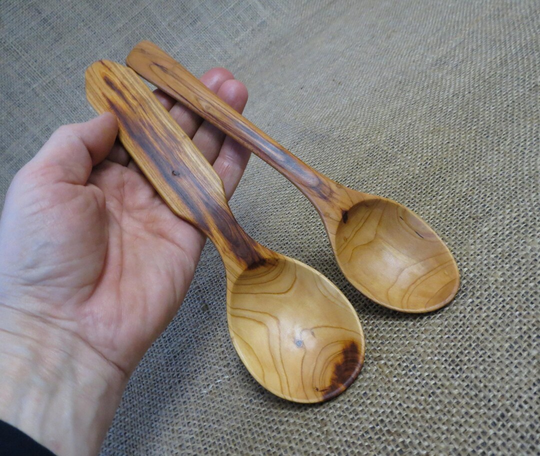 Fruit Wood Wooden Spoon Durable Large Spoon Handmade Wooden Hiking ...
