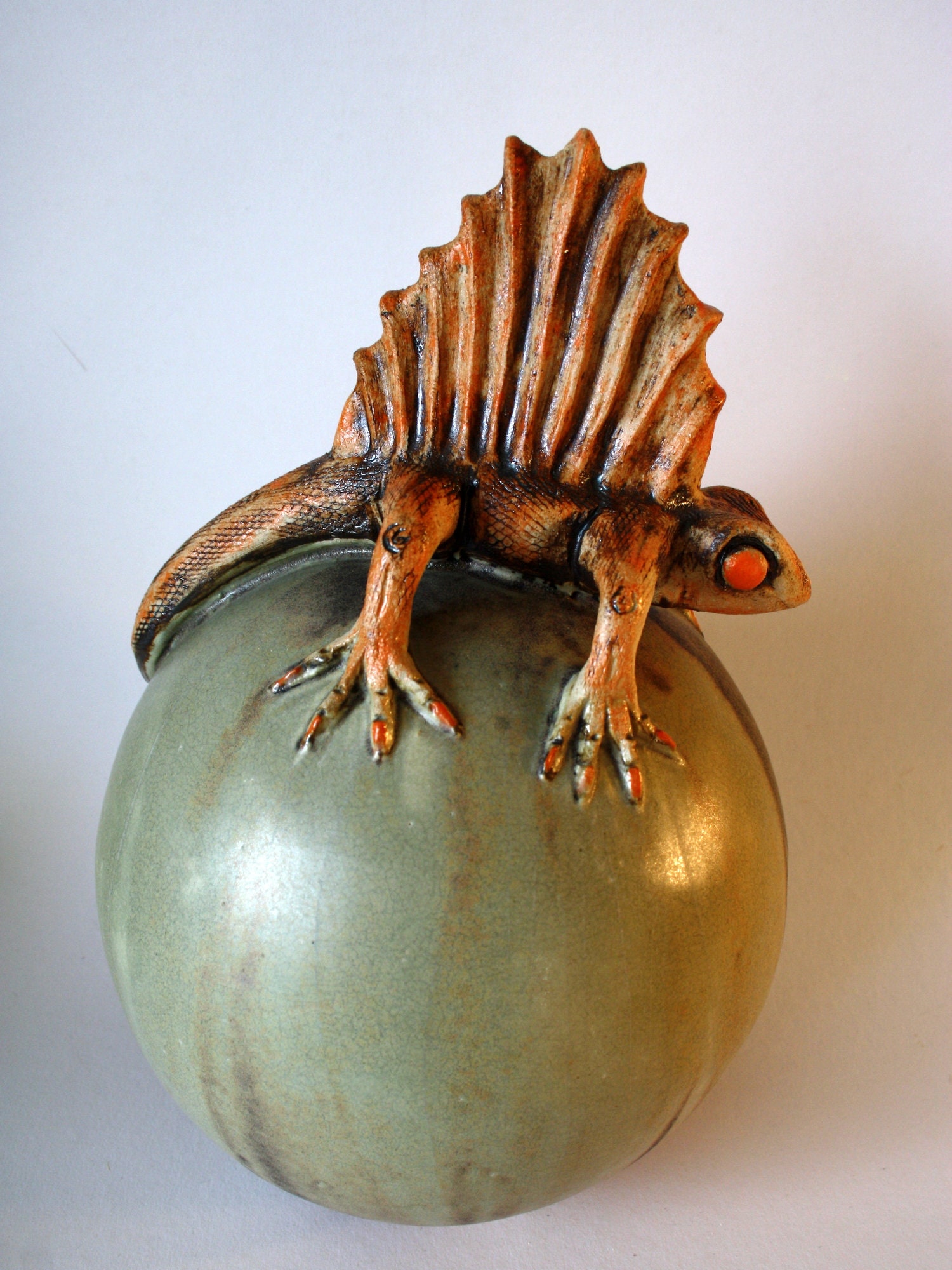Ceramic Work Dragon Lizard on Beiger Ball Lizard Completely - Etsy UK
