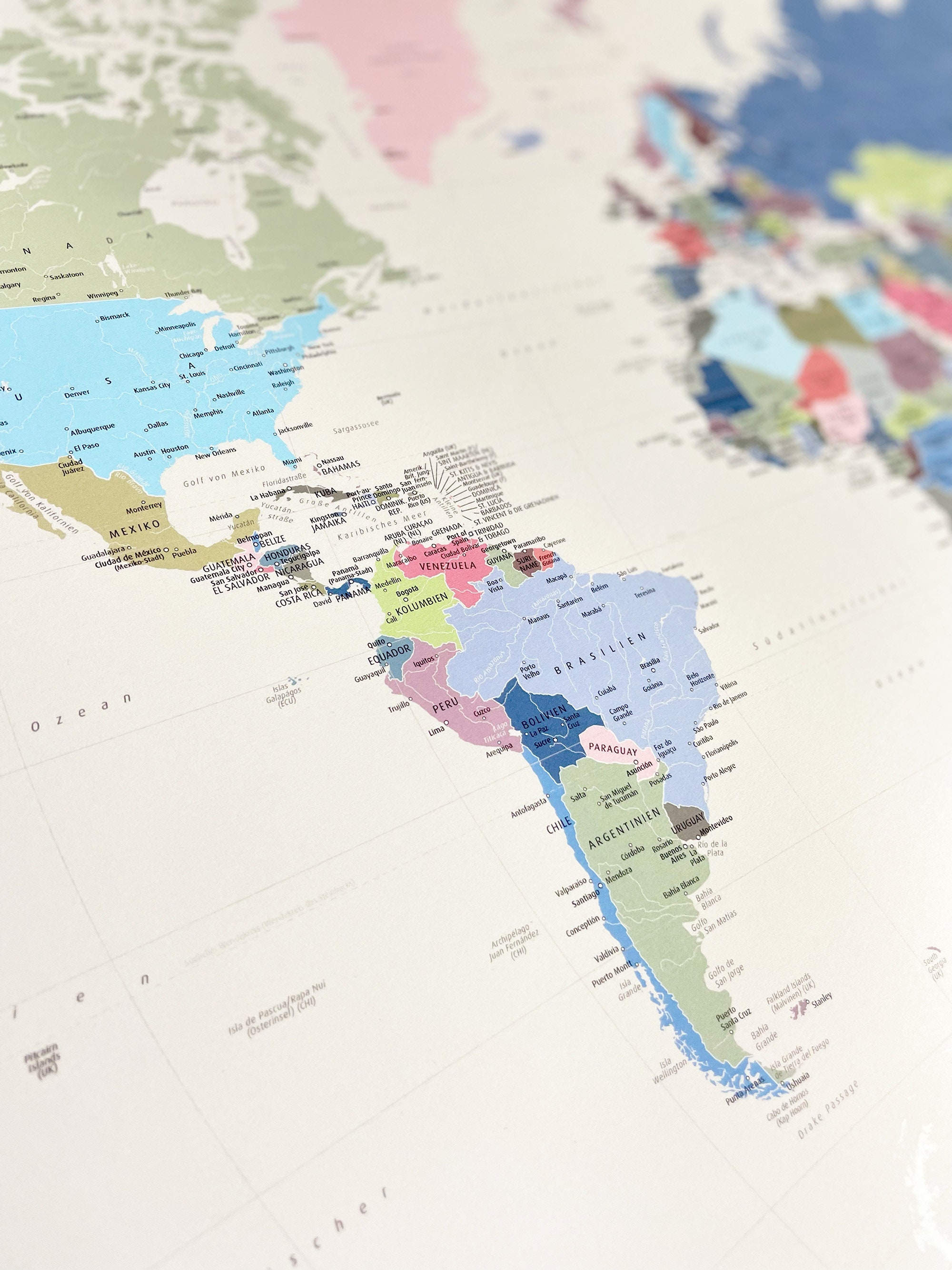 Political World Map 70 X 50 Cm Colorful Worldmap Wall Map Iooplan World ...