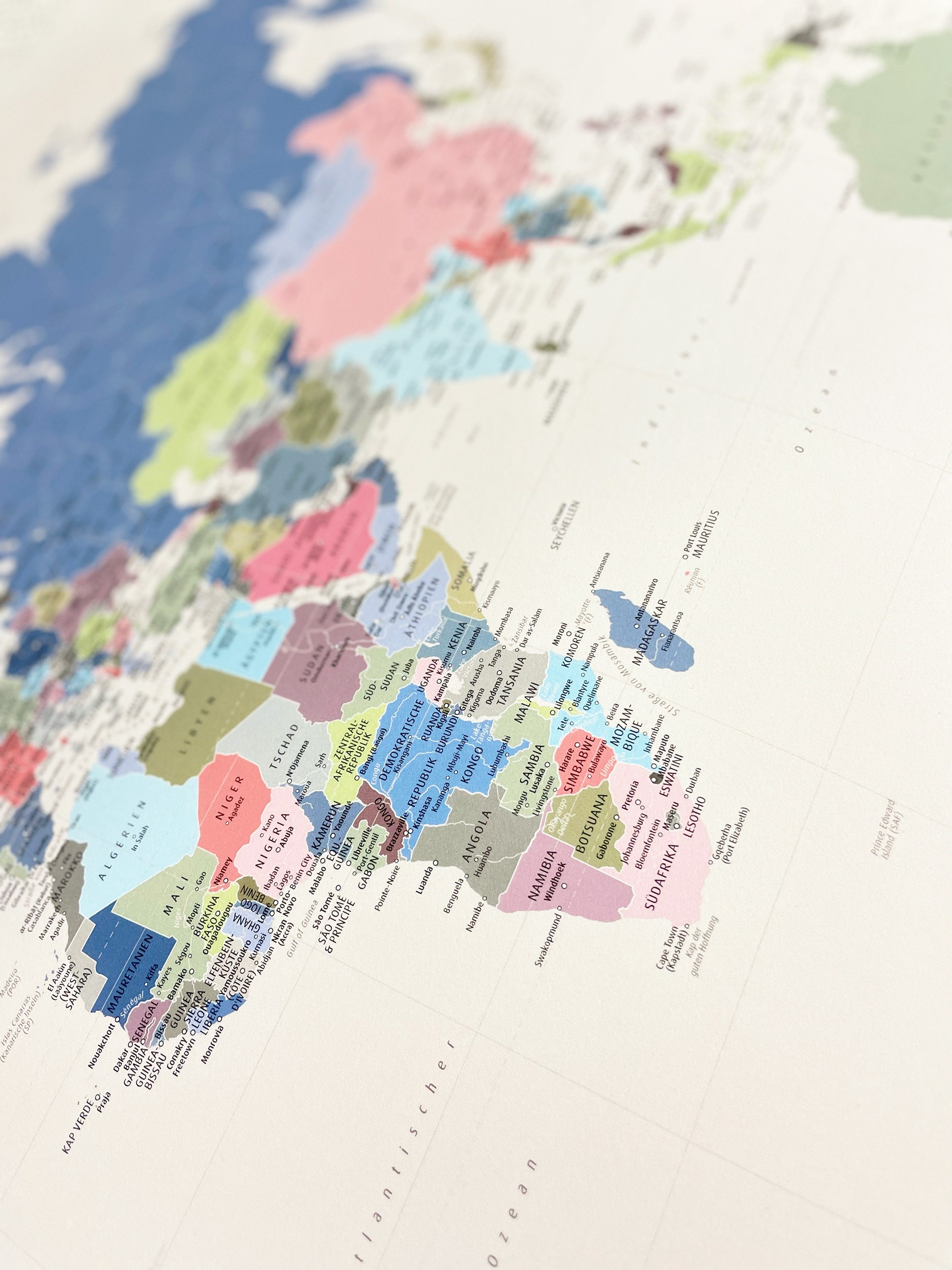 Political World Map 70 X 50 Cm Colorful Worldmap Wall Map Iooplan World ...