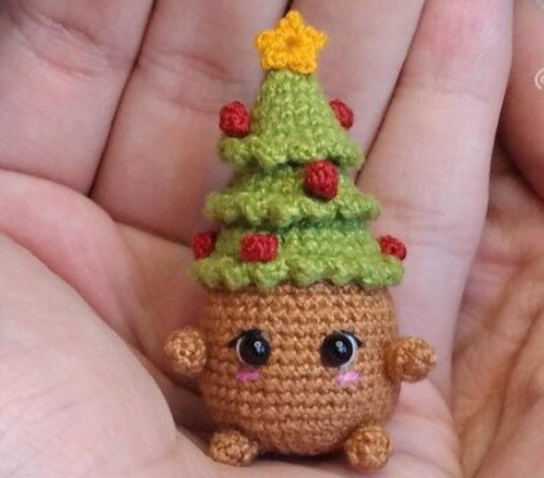CUTE Tiny Christmas Tree Easy PDF Crochet Pattern - Instant Download - Etsy