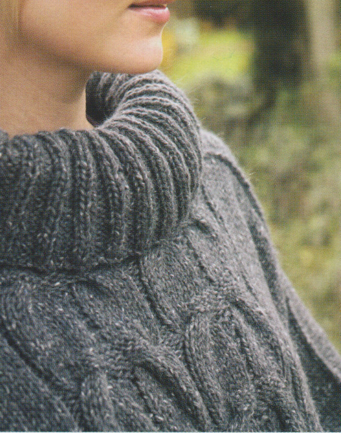 Womans Aran Cable Poncho Roll Neck & Inset Cuffs - One Size - Knitting ...