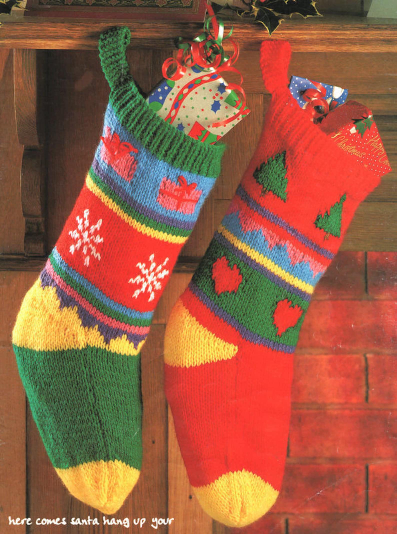 Giant Christmas Stocking Parcel Sock 22cm DK Knitting Pattern - Etsy