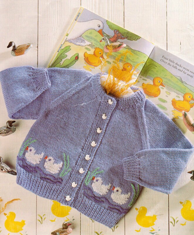 EXTREMELY CUTE Baby Toddler Duck Motif Sweater 20" - 26" 1 - 7 Years DK ...