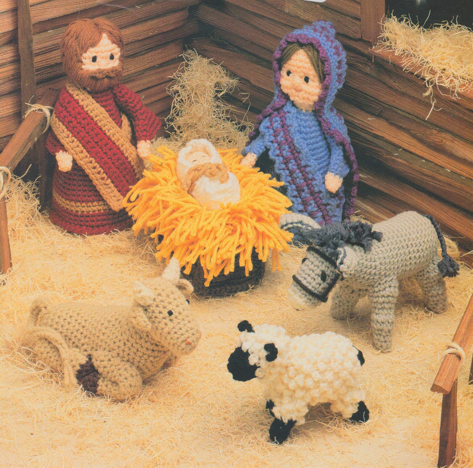 Nativity Set Crochet Pattern Donkey Cow Sheep ~ All the Gang Even a ...
