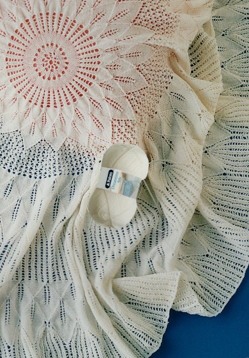 Circular Baby Shawl in Traditional Lace 3ply Knitting Pattern PDF ...