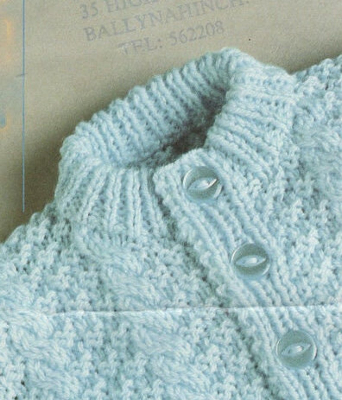 Textured Cable Button up Baby Cardigan 16 - 22" DK PDF Instant Download ...