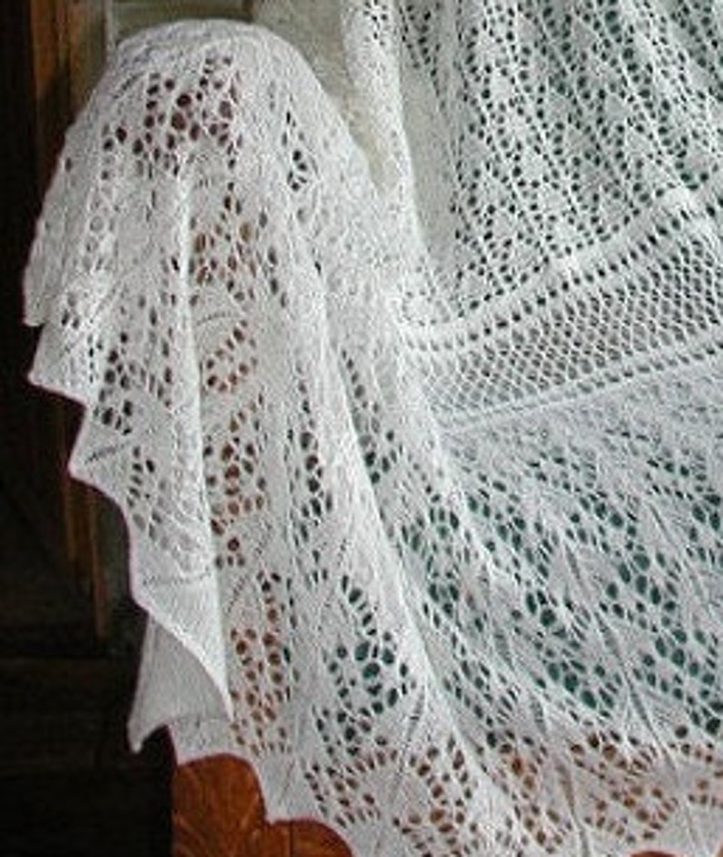 Traditional Lace Edge Baby Shawl 2ply Knitting Pattern PDF - Etsy