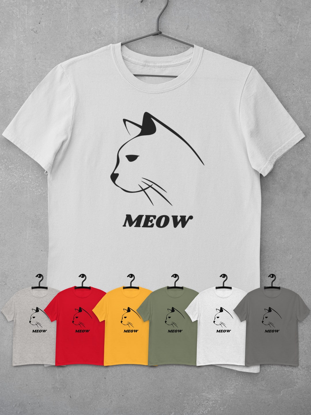 Meow T Shirt Unisex, muchos colores, Cat Lover Tee, Regalos para Cat Lovers, Regalo para Cat Mom ...
