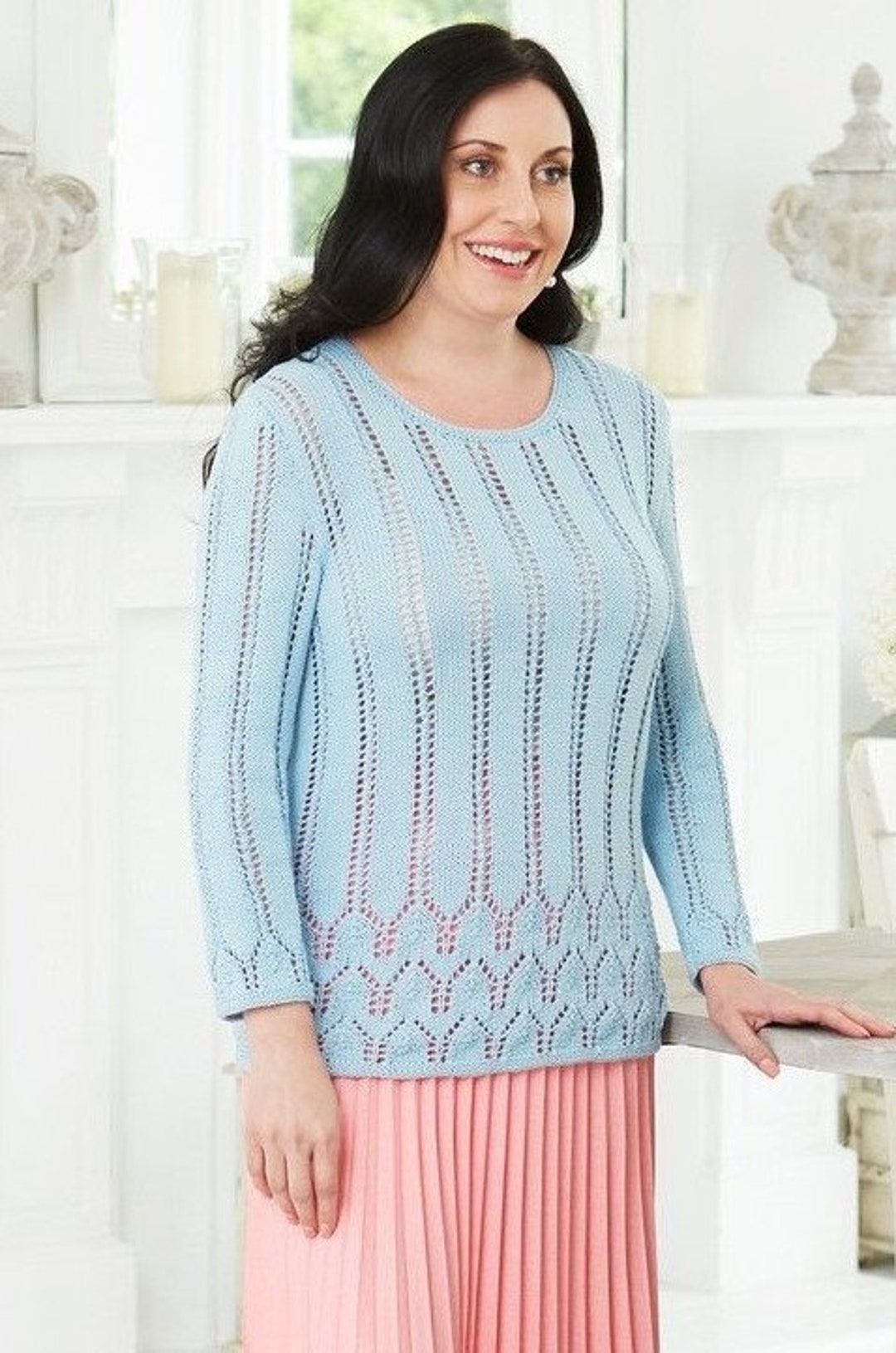 Lace Jumper Knitting Pattern Instant Download PDF High Quality Knitting ...