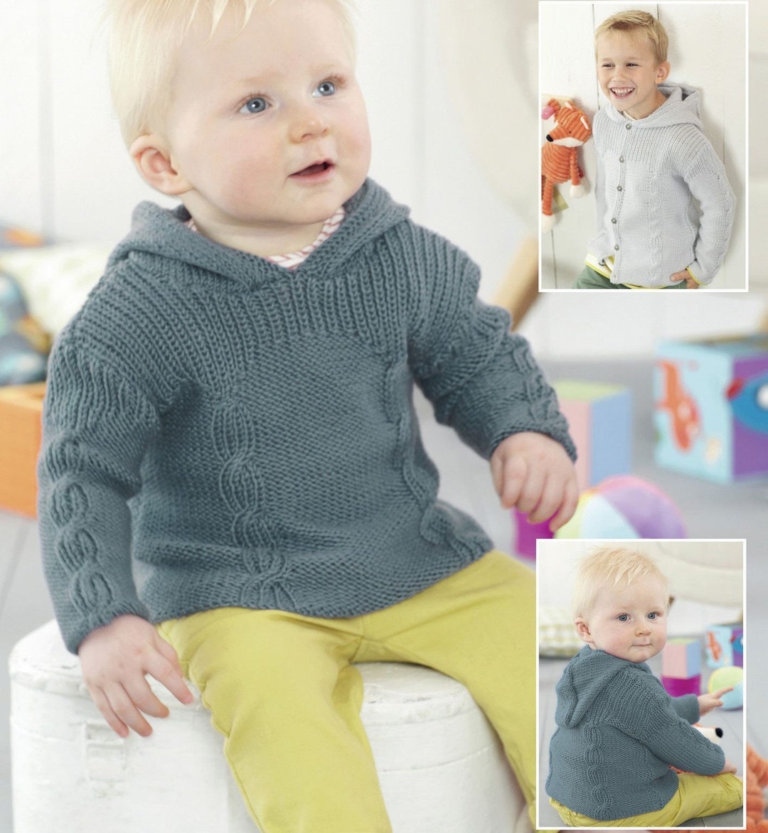 Sweater and Jacket in Snuggly Baby Bamboo DK Knitting Pattern Instant ...