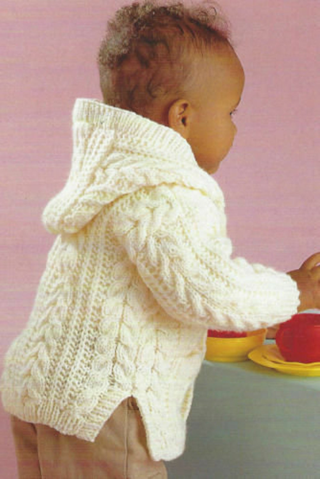 Very Adorable Baby/ Child Aran Cable Jackets/ Hood/ Boy/girl 0 - 8 Yrs ...