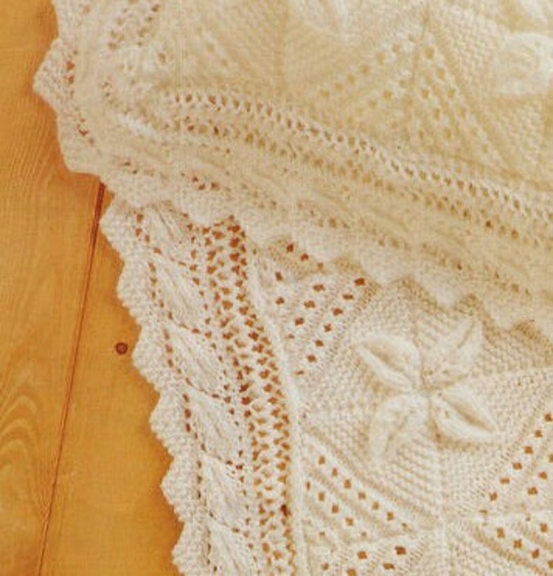 Lace Leaf Squares Baby Blanket & Pillowcase Leaf Edging DK - Etsy