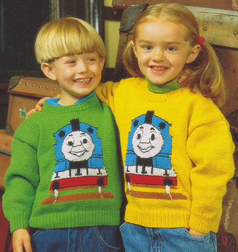 Thomas the Tank Engine Sweater 20"- 28" Baby/childrens DK Knitting ...