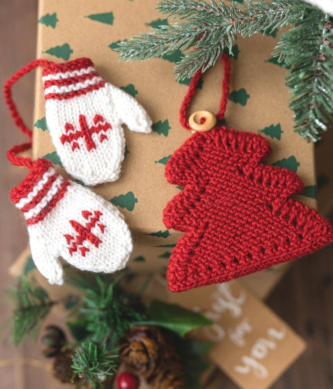 Mini Christmas Tree Decoration Knitting Patterns Instant PDF Download ...