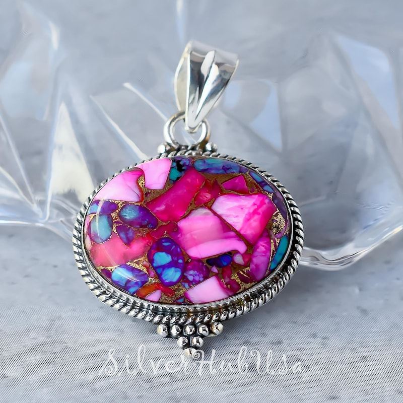 Pink Stone Mens Necklace - Etsy