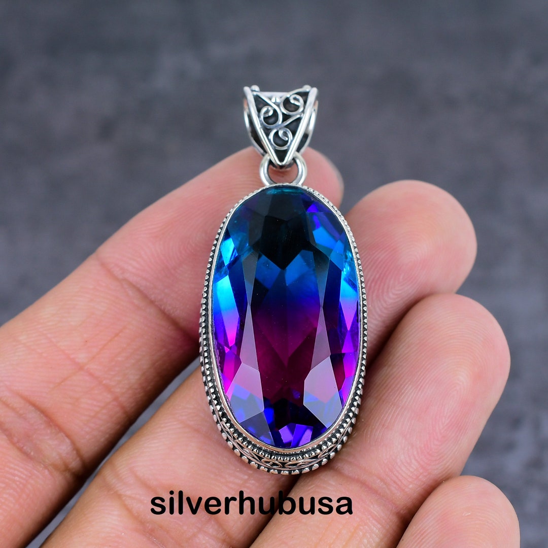 Multi Tourmaline Sterling Silver Pendant Tourmaline Gemstone Jewelry ...