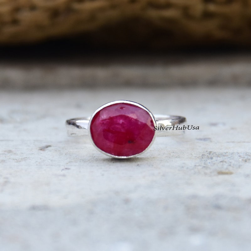 Ruby Gemstone Ring - Etsy
