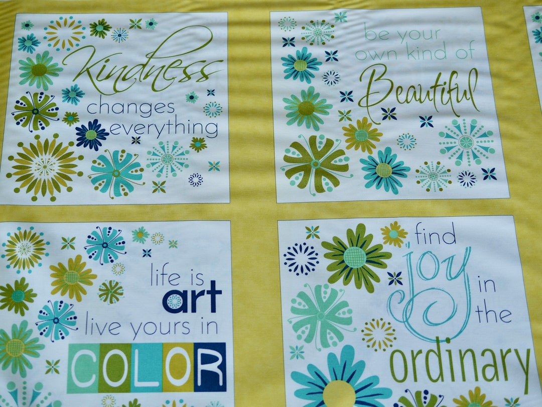 MODA Patchwork Fabric Panel WELL SAID Wisdom, Cotton Fabric, Bag Fabric ...
