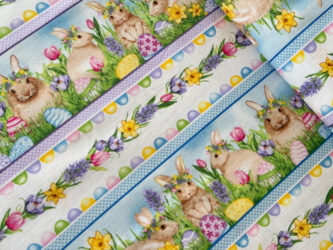 Henry Glass Patchwork Fabric HOPPY HUNTING, Border Fabric, Cotton ...