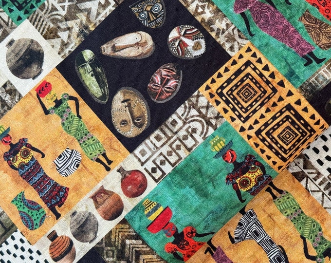 Miller Patchwork Fabric FROM AFRICA, Africa, Cotton Fabric Africa ...